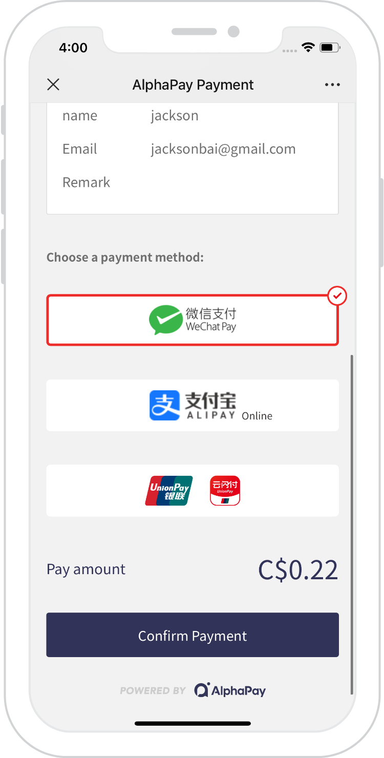 Self-serve QR Code Ordering - AlphaPay
